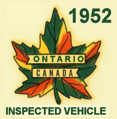 1952 Ontario Sticker CANADA : Bob Hoyts Classic Inspection Stickers ...