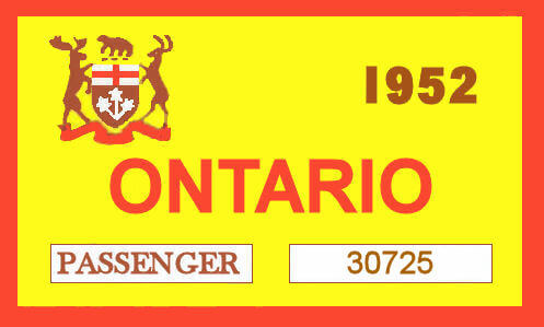 1952 Ontario Sticker CANADA : Bob Hoyts Classic Inspection Stickers ...