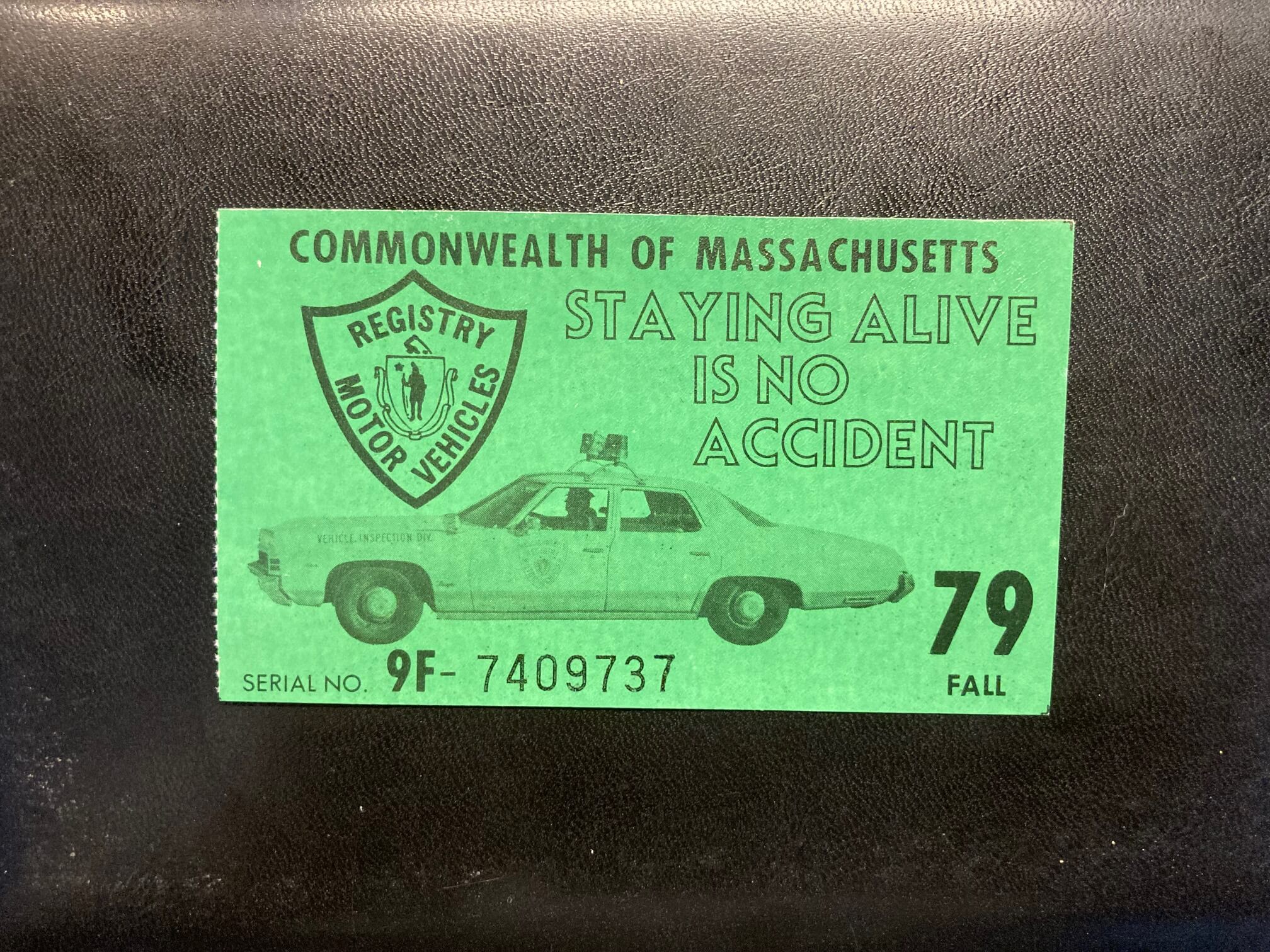 1979 Massachusetts ORIGINAL Fall Inspection Sticker : Bob Hoyts Classic ...
