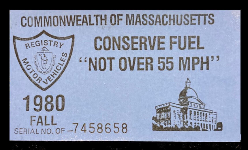 1980 Massachusetts ORIGINAL Fall Inspection Sticker : Bob Hoyts Classic ...