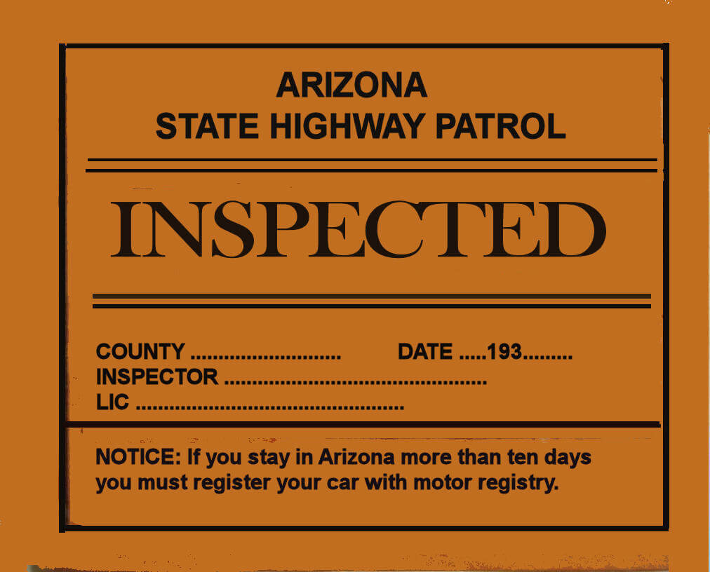 1932-39 Arizona inspection : Bob Hoyts Classic Inspection Stickers ...
