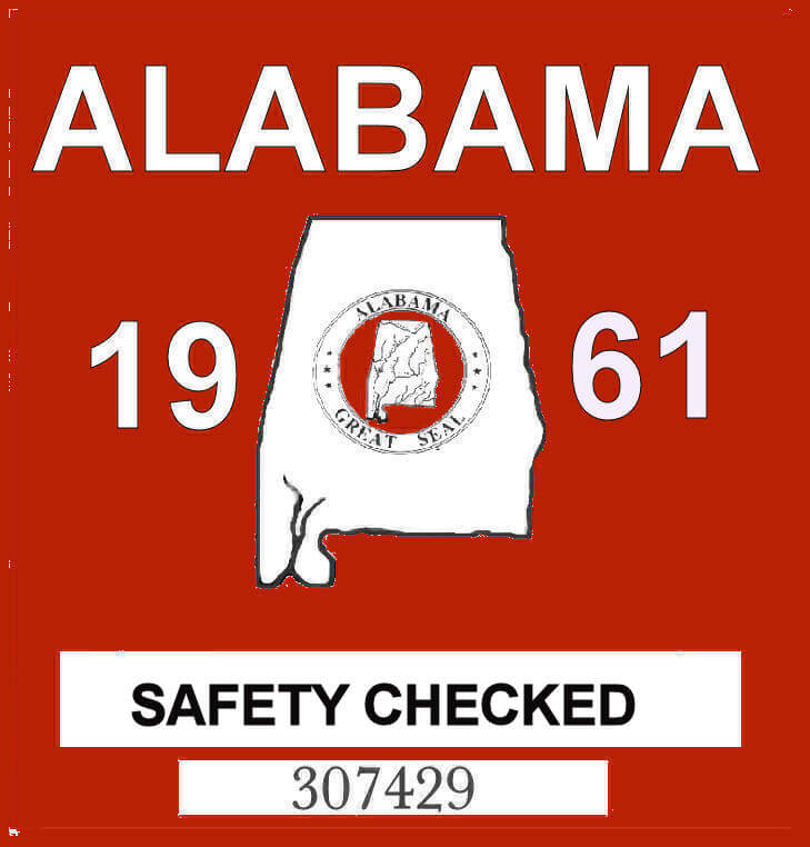 1961 Alabama Safety Check : Bob Hoyts Classic Inspection Stickers | Add ...
