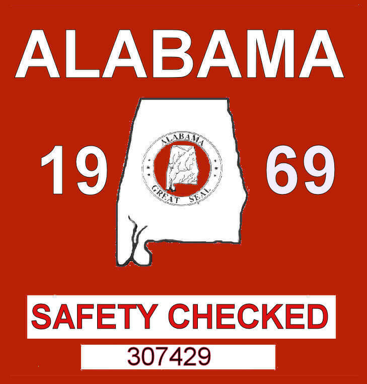 1969 Alabama Safety Check : Bob Hoyts Classic Inspection Stickers | Add ...