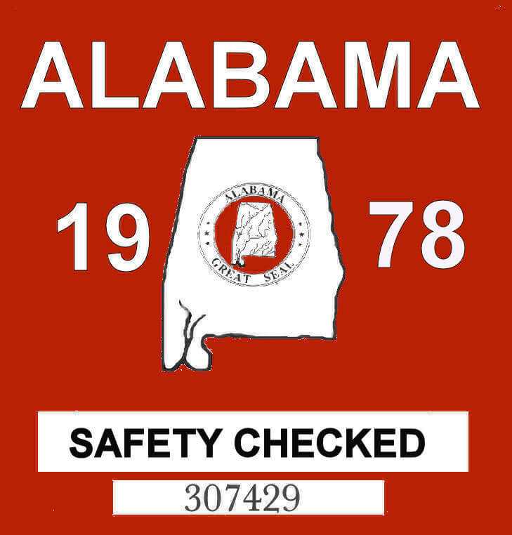 1978 Alabama Safety Check : Bob Hoyts Classic Inspection Stickers | Add ...