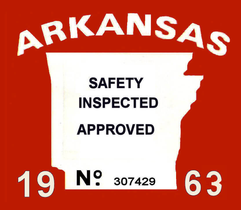 1963 Arkansas inspection : Bob Hoyts Classic Inspection Stickers | Add ...