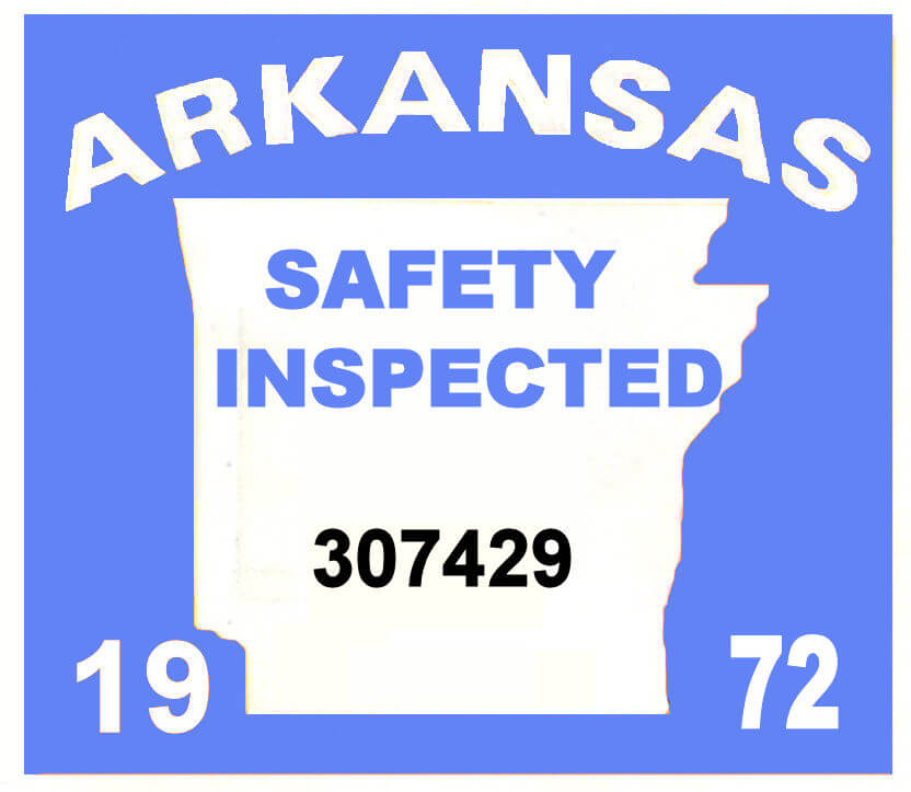 1972 Arkansas Inspection Sticker : Bob Hoyts Classic Inspection ...