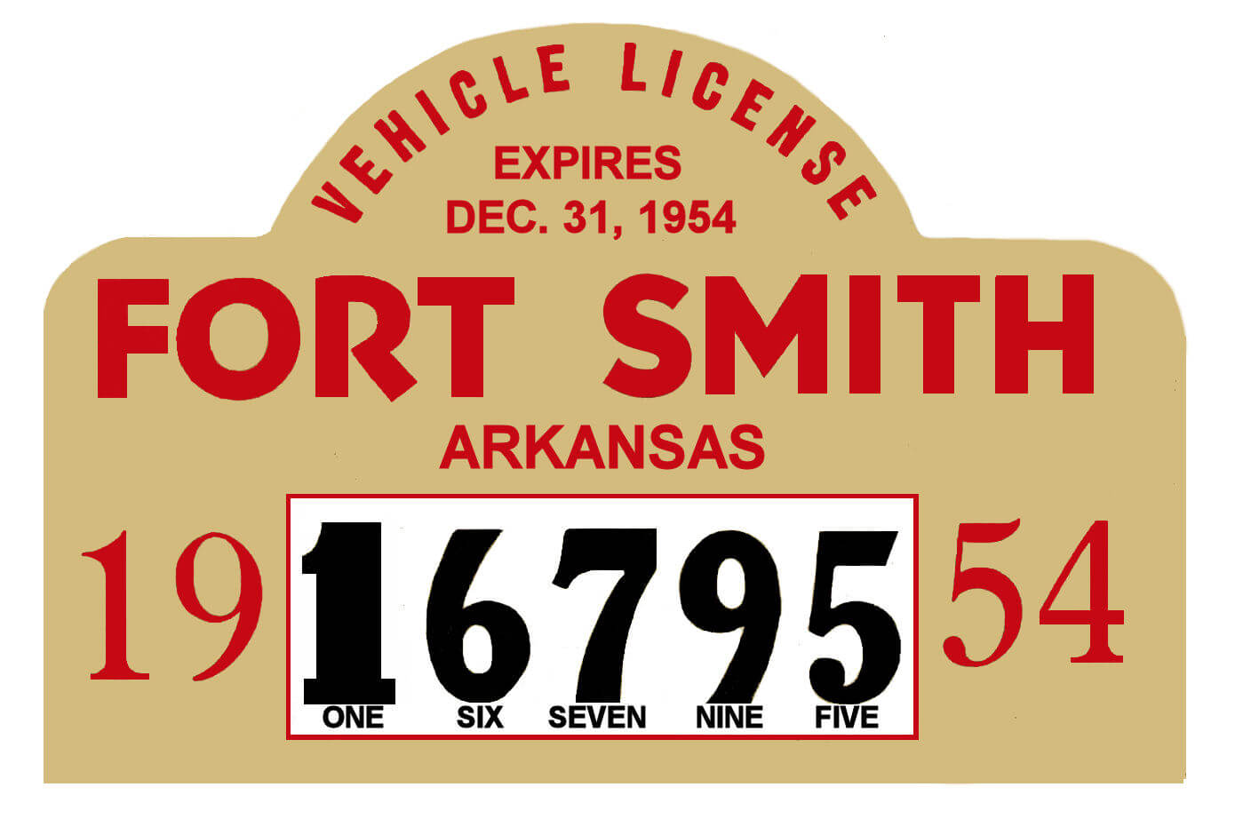 1954 Arkansas Registration Sticker : Bob Hoyts Classic Inspection ...