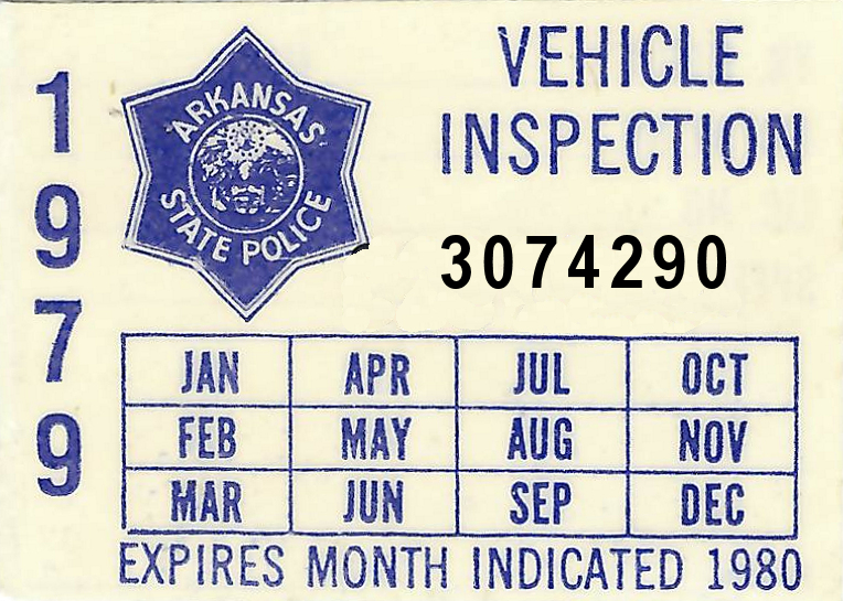 1979 Arkansas Inspection Sticker : Bob Hoyts Classic Inspection ...
