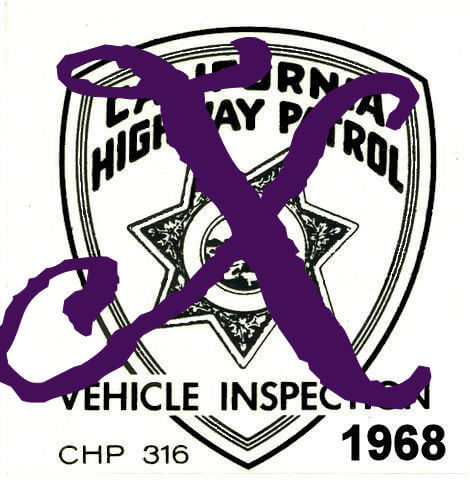 1968 California Inspection Sticker : Bob Hoyts Classic Inspection ...