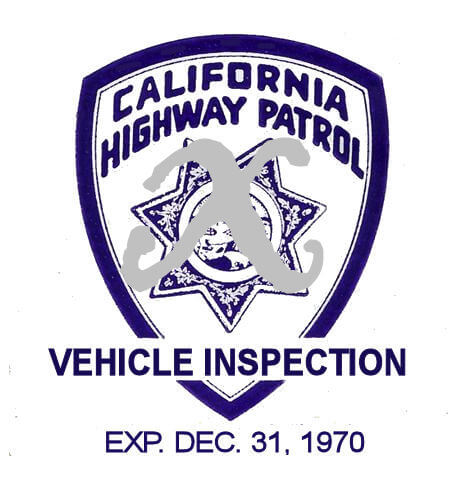 1970-12 California INSPECTION Sticker : Bob Hoyts Classic Inspection ...