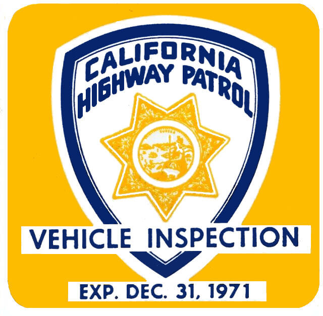 1971-12 California Inspection Sticker : Bob Hoyts Classic Inspection ...