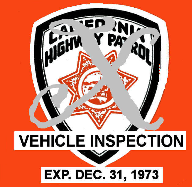1973-12 California Inspection Sticker : Bob Hoyts Classic Inspection ...