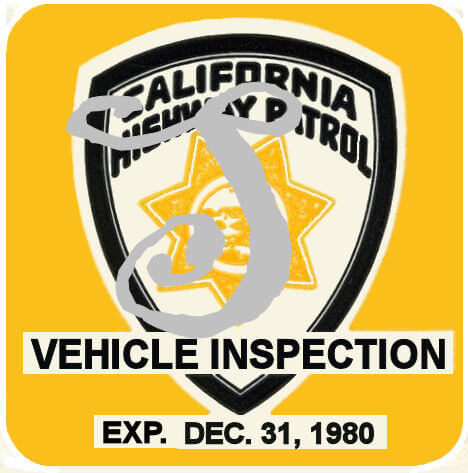 1980 California inspection sticker : Bob Hoyts Classic Inspection ...