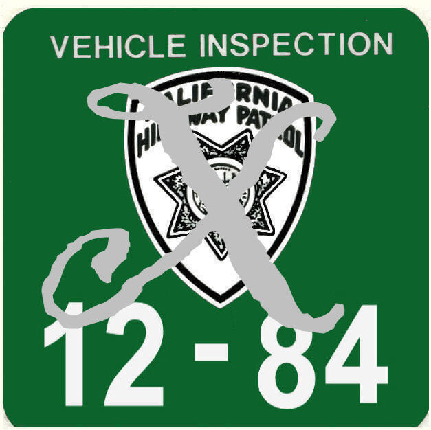 1984 California Safety Check inspection sticker : Bob Hoyts Classic ...