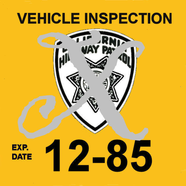 1985 California inspection sticker : Bob Hoyts Classic Inspection ...