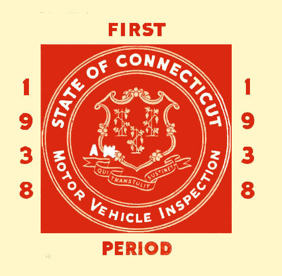 1938 Connecticut INSPECTION Sticker : Bob Hoyts Classic Inspection ...