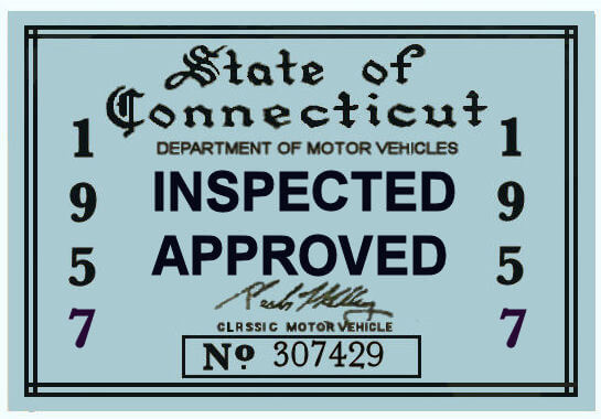 Connecticut : Bob Hoyts Classic Inspection Stickers | Add a Final Touch ...