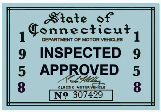 Connecticut : Bob Hoyts Classic Inspection Stickers | Add a Final Touch ...