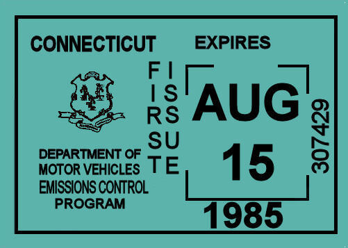 1985 Connecticut Inspection Sticker : Bob Hoyts Classic Inspection ...