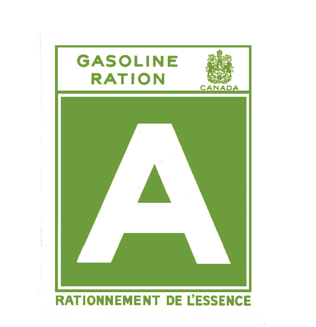 1945-46A Gas Ration Sticker CANADA : Bob Hoyts Classic Inspection ...