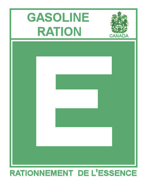 1945-46E Gas Ration Sticker CANADA : Bob Hoyts Classic Inspection ...