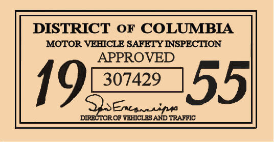 1955 DC Inspection sticker : Bob Hoyts Classic Inspection Stickers ...