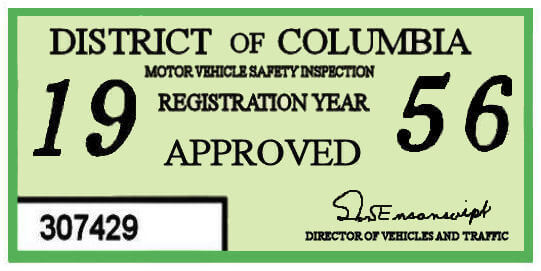 1956 DC Inspection sticker : Bob Hoyts Classic Inspection Stickers ...