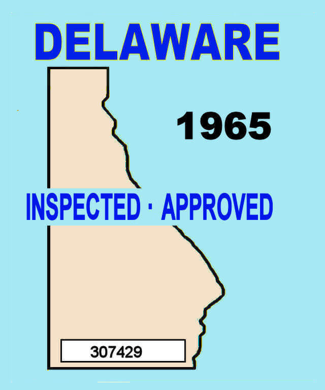 1965 Delaware Inspection Sticker (Estimate) : Bob Hoyts Classic ...