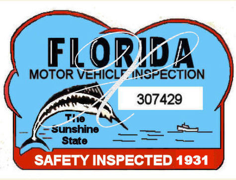 Florida : Bob Hoyts Classic Inspection Stickers | Add a Final Touch to ...