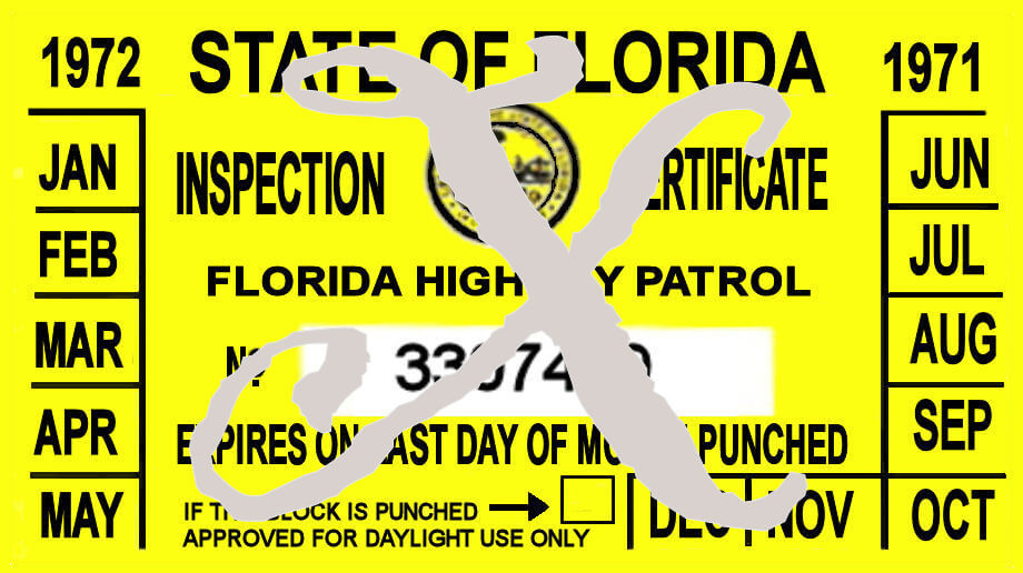 1971-72 Florida Inspection Sticker : Bob Hoyts Classic Inspection ...