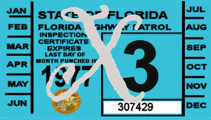 1977 Florida Inspection Sticker : Bob Hoyts Classic Inspection Stickers ...