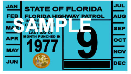 1977 Florida Inspection Sticker - $20.00 : Bob Hoyts Classic Inspection ...