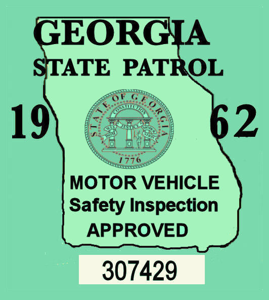 1962 Georgia Safety inspection : Bob Hoyts Classic Inspection Stickers ...