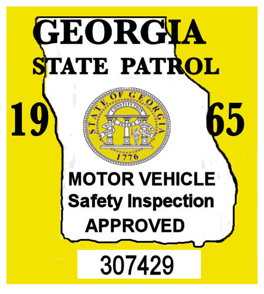 1965 Georgia Inspection Sticker : Bob Hoyts Classic Inspection Stickers ...