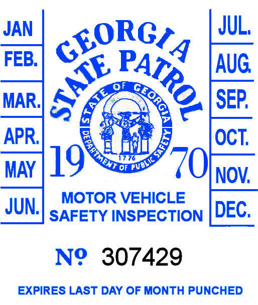 1970 Georgia Inspection Sticker : Bob Hoyts Classic Inspection Stickers ...