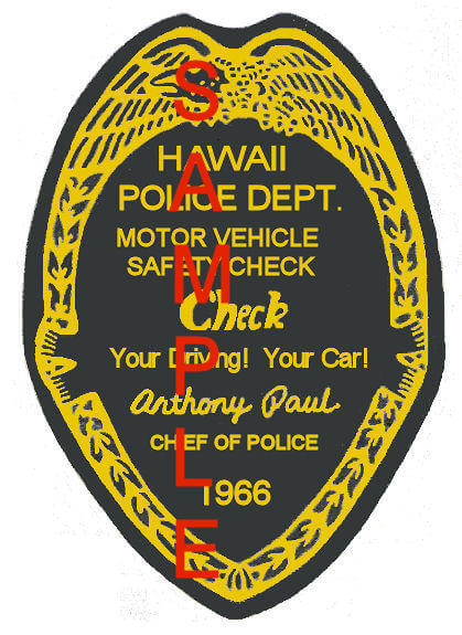 1966 Hawaii Inspection Sticker : Bob Hoyts Classic Inspection Stickers ...