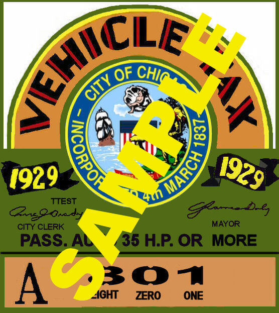 1929 Illinois Tax inspection CHICAGO : Bob Hoyts Classic Inspection ...