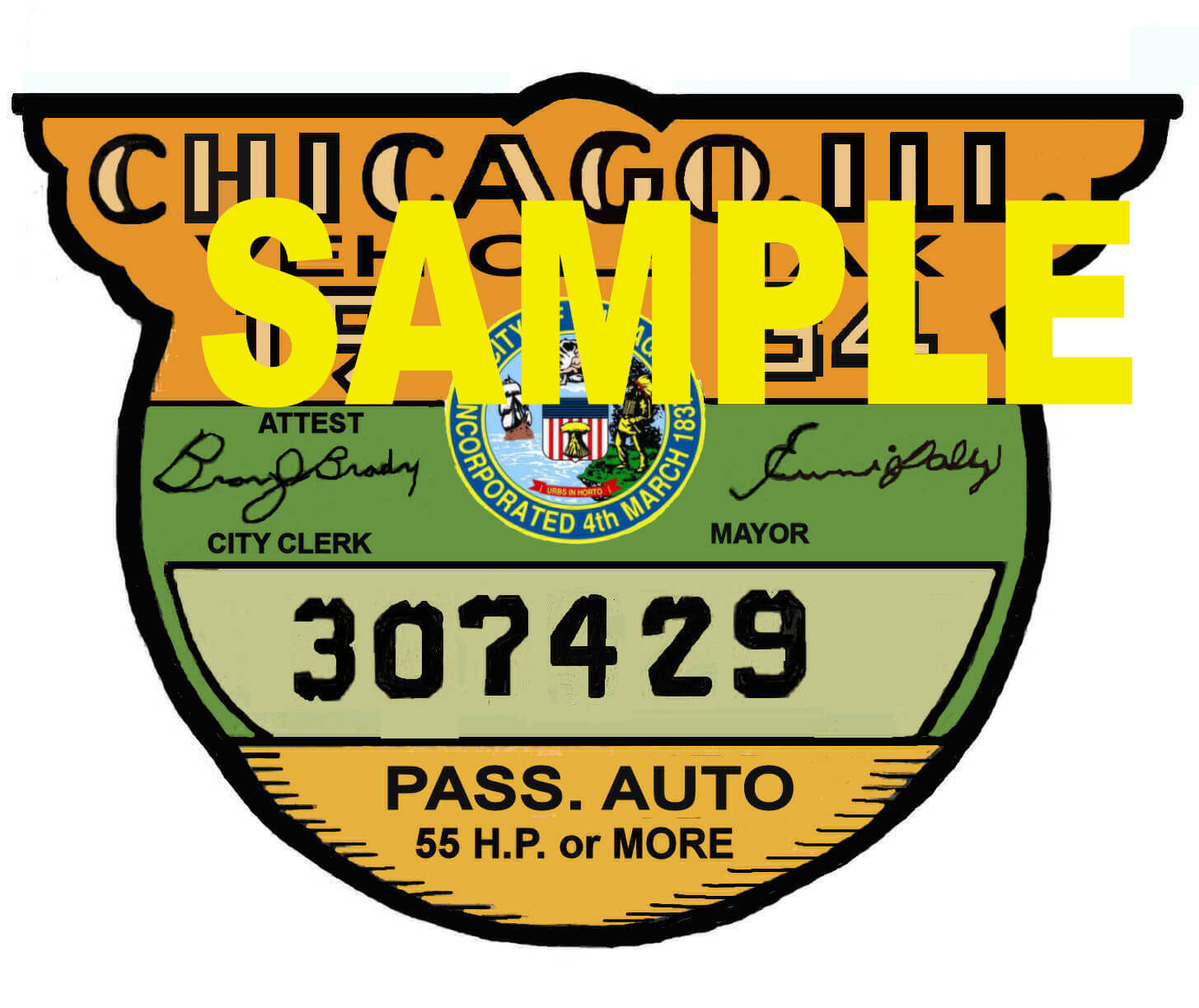 1934 Illinois tax inspection sticker CHICAGO : Bob Hoyts Classic ...
