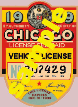 1939 IL tax/inspection sticker CHICAGO : Bob Hoyts Classic Inspection ...