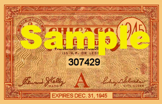 1945 Illinois tax sticker (CHICAGO) : Bob Hoyts Classic Inspection ...
