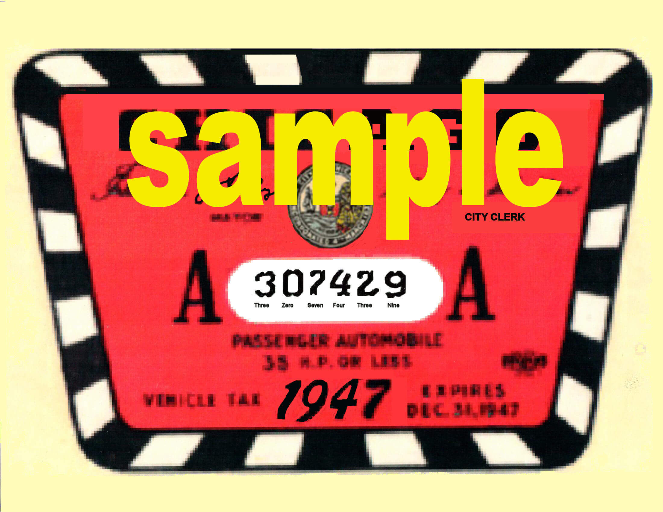 1947 Illinois tax/inspection sticker CHICAGO : Bob Hoyts Classic ...