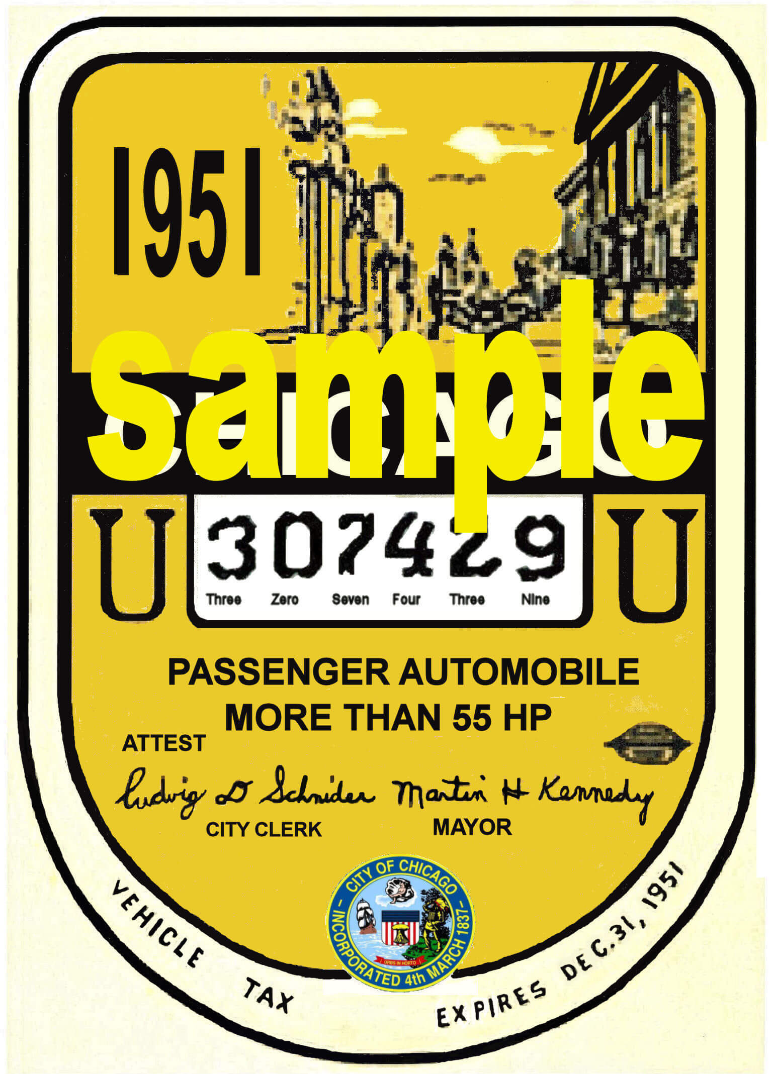 1951 Illinois Tax/ Inspection Receipt CHICAGO : Bob Hoyts Classic ...