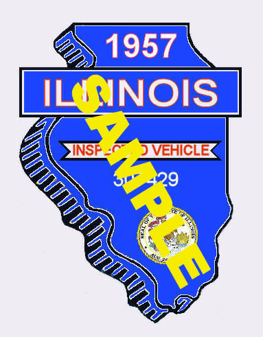 1957 Illinois Safety Check Inspection sticker : Bob Hoyts Classic ...
