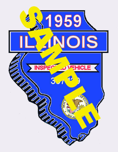 1959 Illinois Safety Check Inspection sticker : Bob Hoyts Classic ...