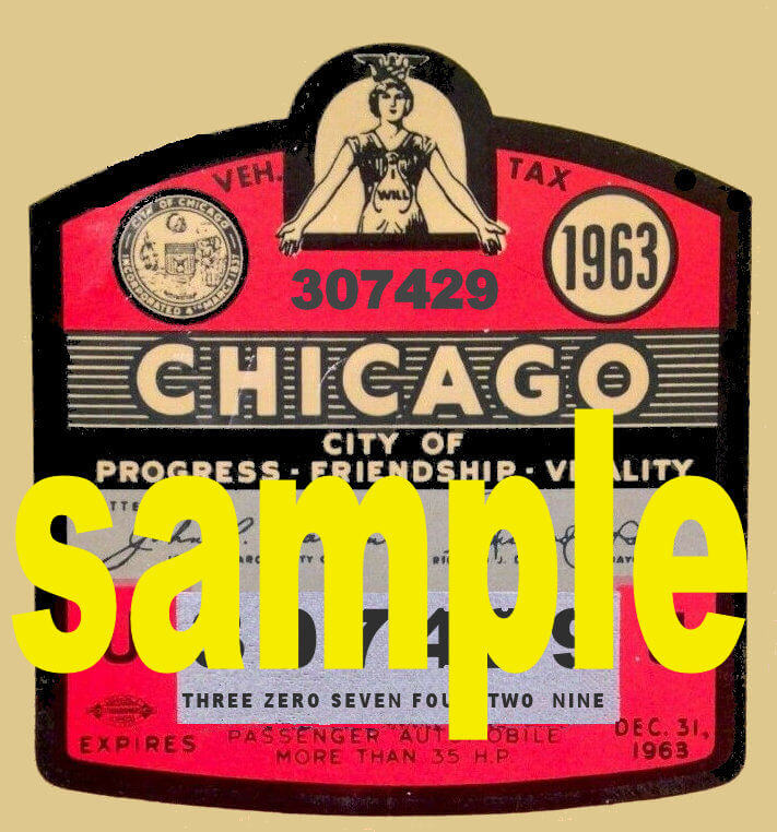 1963 Illinois Inspection registration CHICAGO : Bob Hoyts Classic ...