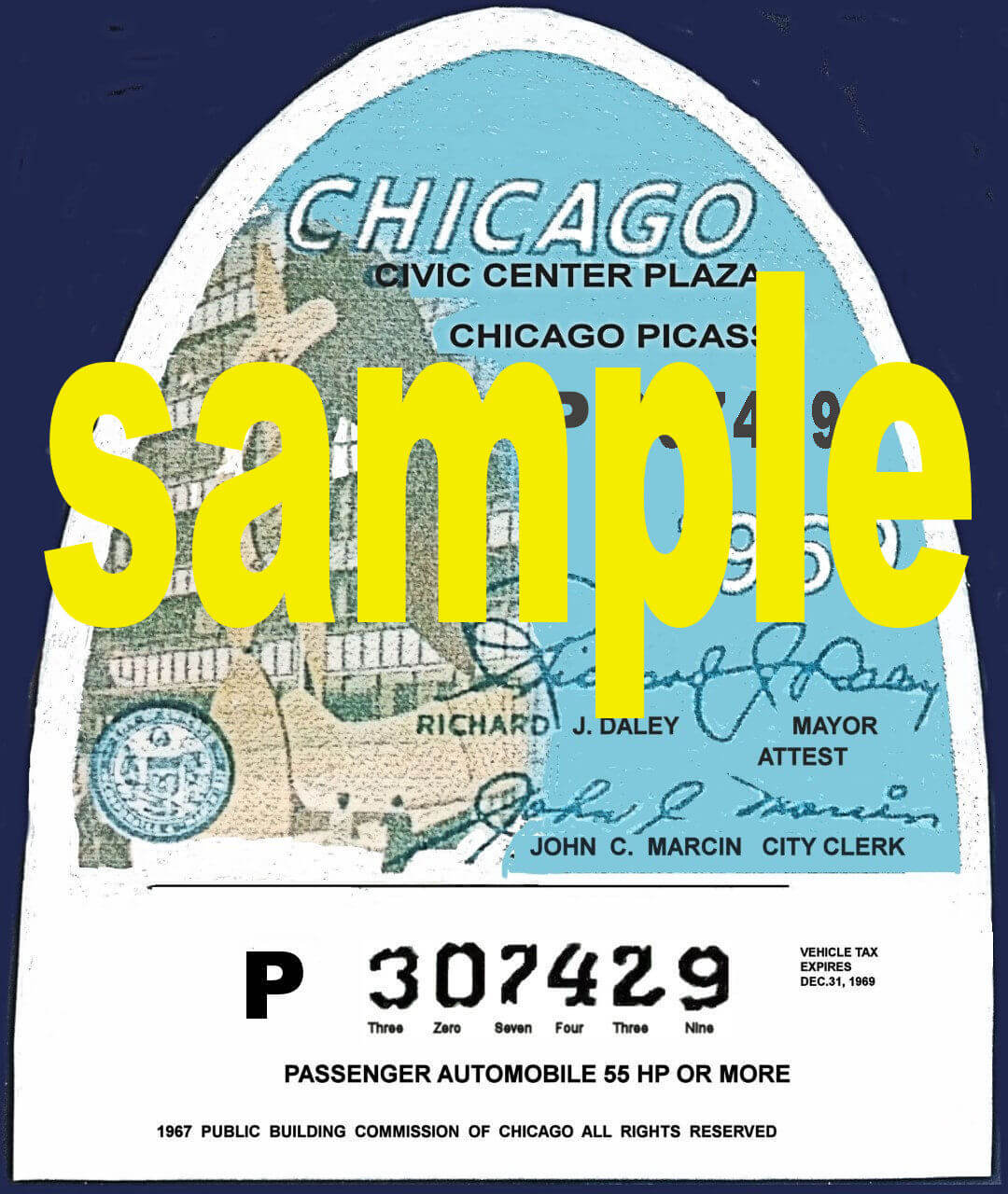1969 Illinois tax inspection CHICAGO : Bob Hoyts Classic Inspection ...