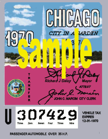 1970 Illinois tax inspection sticker CHICAGO : Bob Hoyts Classic ...