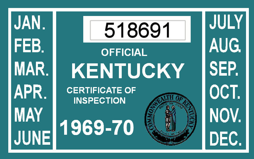 1969-70 Kentucky Inspection Sticker : Bob Hoyts Classic Inspection ...