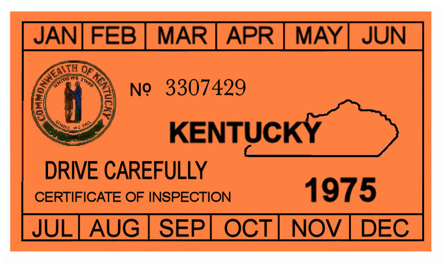 1975 Kentucky Inspection Sticker : Bob Hoyts Classic Inspection ...