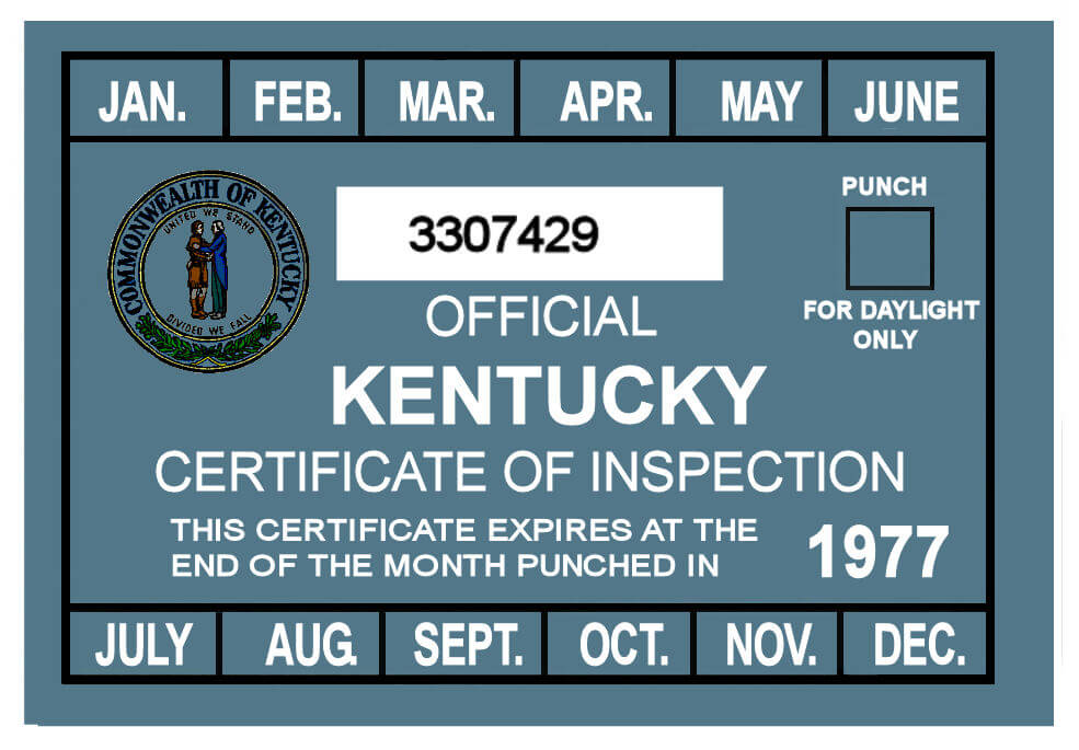 Kentucky : Bob Hoyts Classic Inspection Stickers | Add a Final Touch to ...